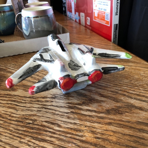 Hand Crafted | Accents | Hand Painted Ceramic Pilot Jet Plane Bank ...